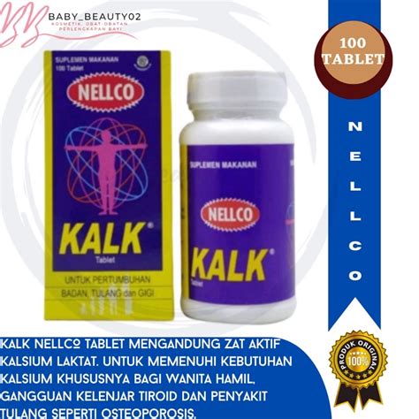 Jual Nellco Kalk Nelco Kalk Kalk Botol Isi 100 Nellco Kalk 100 Tablet