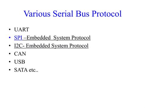 Serial Peripheral Interface SPI PPT