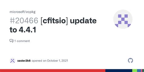 Cfitsio Update To 441 · Issue 20466 · Microsoftvcpkg · Github