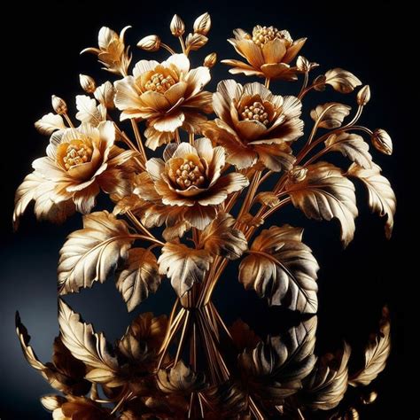 Premium Photo Golden Elegance A Timeless Masterpiece Of Floral Artistry