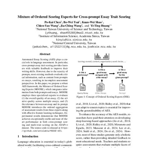 Mixture Of Ordered Scoring Experts For Cross Prompt Essay Trait Scoring Acl Anthology