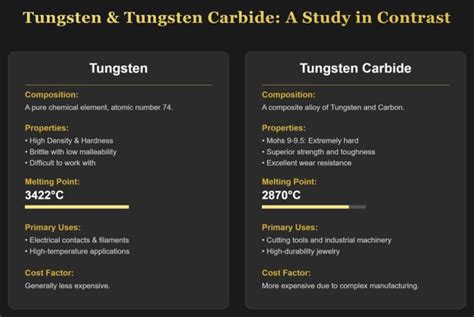 Tungsten Vs Tungsten Carbide Key Differences Mfg Shop