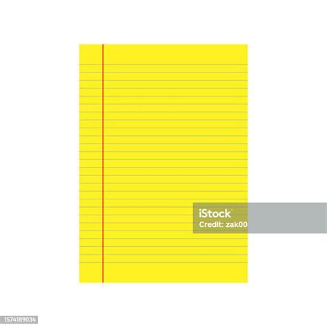 Yellow Notepad Stock Illustration Download Image Now Paper Striped
