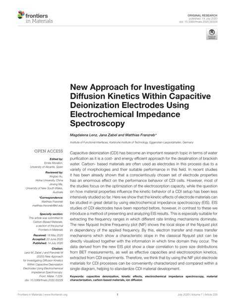 Pdf New Approach For Investigating Diffusion Kinetics Within