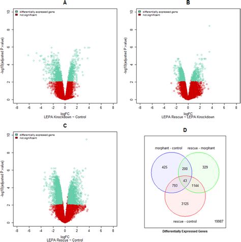 Differentially Expressed Genes For All Datasets Volcano Plots 1a 1c