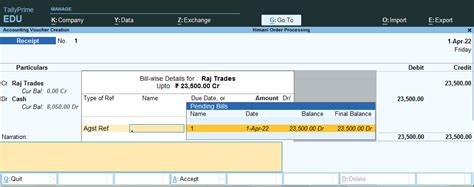 Order Processing System In Tally Prime