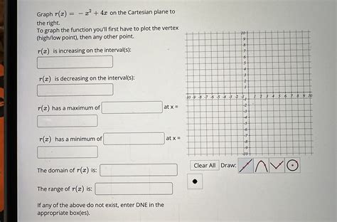 solved graph r x −x2 4x on the cartesian plane to the