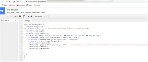 I Can T Get Google Apps Script Run For My Gmail Stack Overflow