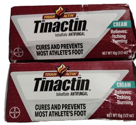 Tinactin Antifungal Cream Tolnaftate 1 Athletes Foot 2 Pack X 15g Each
