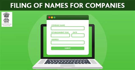 MCA Extended Time Period For Companies Name Filing Form Re Submission