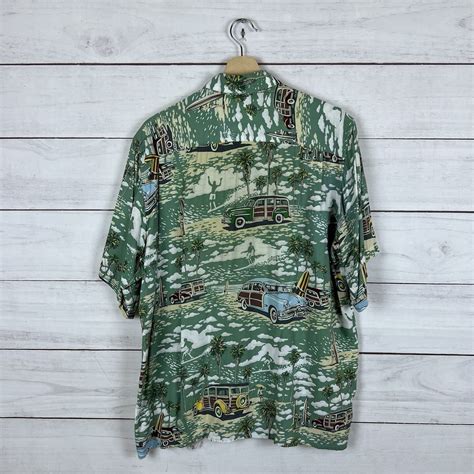 Reyn Spooner Art Of Eddy Y Hawaiian Shirt Mens Medium Woodies Surfers
