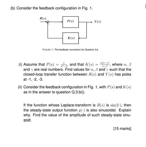 B Consider The Feedback Configuration In Fig 1