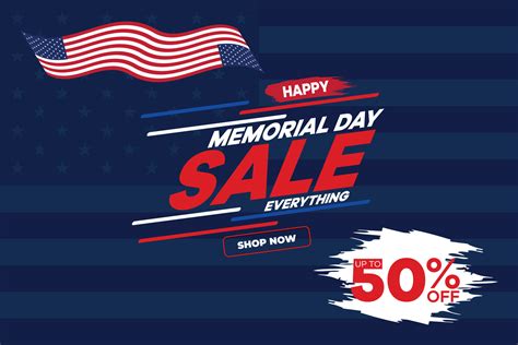 Memorial Day Sale Web Banner Happy Memorial Day Holiday Sale Post