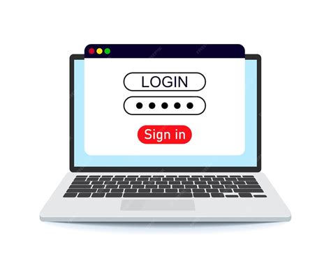 Premium Vector Laptop With Account Login And Password Form Page On Screen Login Form On