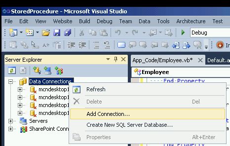Stored Procedure In Connected Model In VB NET