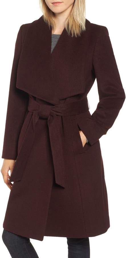 Cole Haan Signature Slick Wool Blend Wrap Coatholiday Abrigos