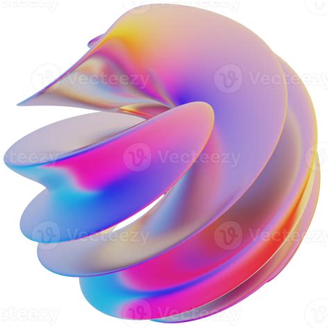 Iridescence Abstract Shape 3D Illustration 23869729 PNG