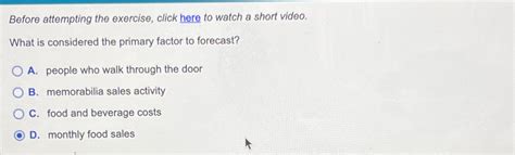 Solved Before Attempting The Exercise Click Here To Watch A Chegg