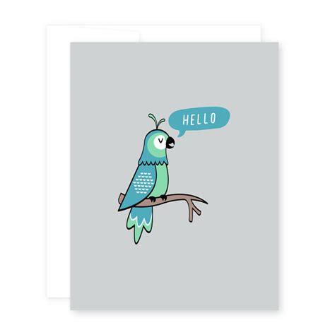 greeting card parrot april black