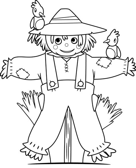 허수아비 색칠공부 10페이지 수정 Fall Coloring Pages Preschool Coloring Pages