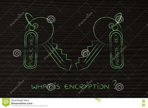 Matching Private And Public Keys Encryption Algorithms Concept Stock