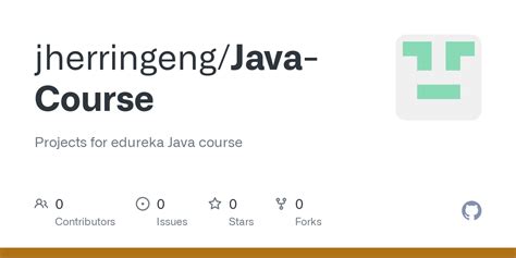 Github Jherringengjava Course Projects For Edureka Java Course