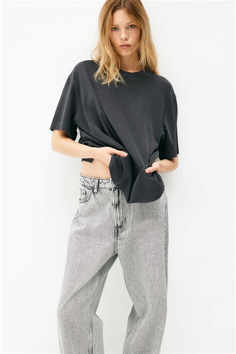 Oversized T Shirt Dark Gray Ladies Handm Us
