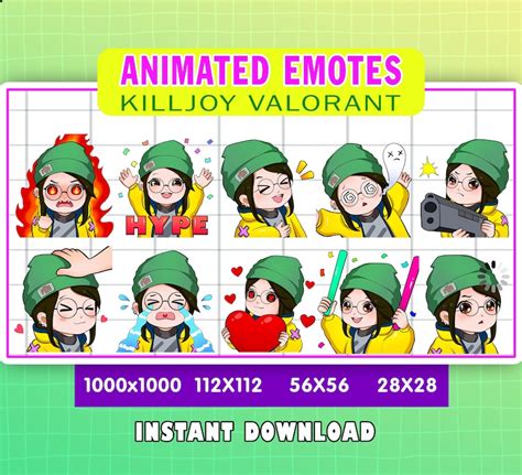 Animated Killjoy Valorant Emotes For Twitch Or Discord Streamers 10