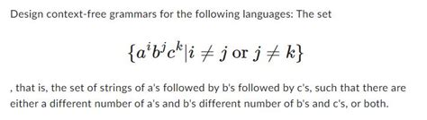 Solved Design Context Free Grammars For The Following Chegg