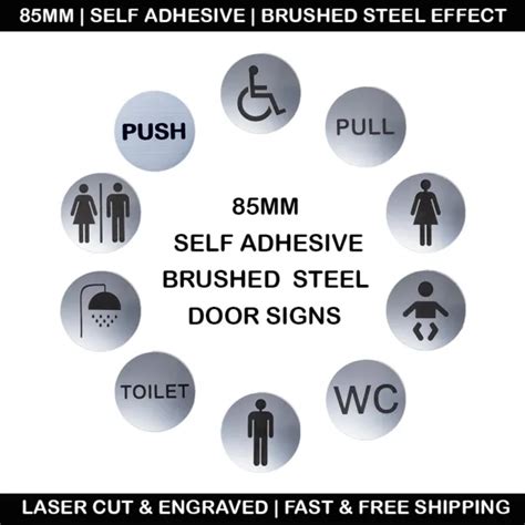 Wc Toilet Signs Restroom Lavatory Washroom Door Men Ladies Unisex Self
