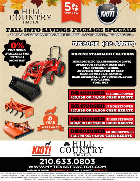 Kioti Packages My Texas Tractor Elmendorf Tx 45 Years Of