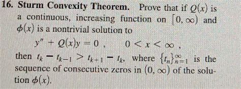 solved 16 sturm convexity theorem prove that if q x is a