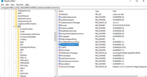 notes of a programmer configuring windows lan manager authentication level