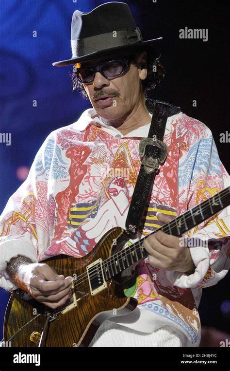 Carlos Santana Performs Live On Stage With Guitar At The Wembley Arena