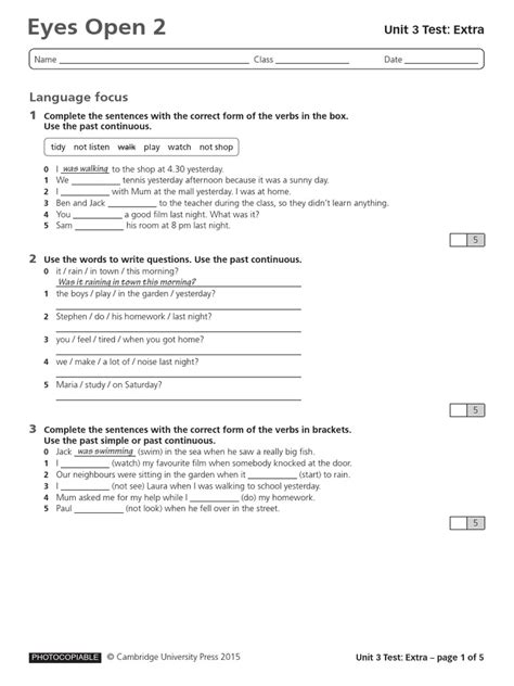 Unit 3 Extra Test Pdf
