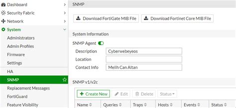Fortigate ile Zabbix SNMP Yapılandırılması CyberWebEyeOs