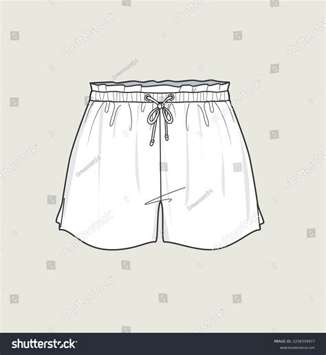 Active Wear Shorts Flat Sketch Illustration Stock Vector Royalty Free