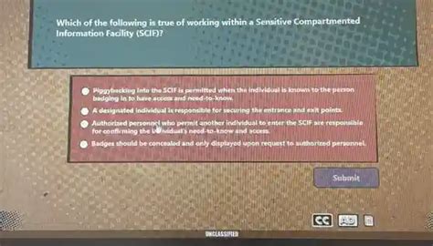 Which Of The Following True Of Working Within Sensitive Compartmented