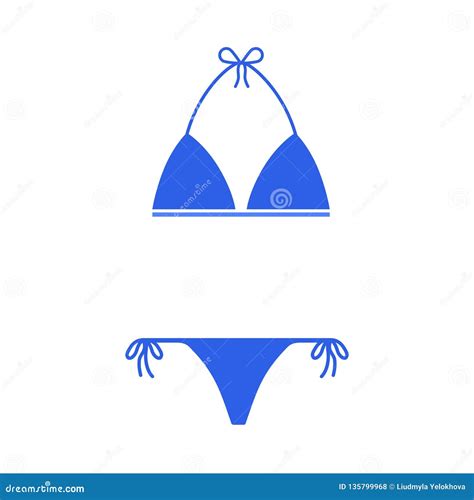 Vector Flat Blue Swimsuit Stock Illustration Illustration Of Model