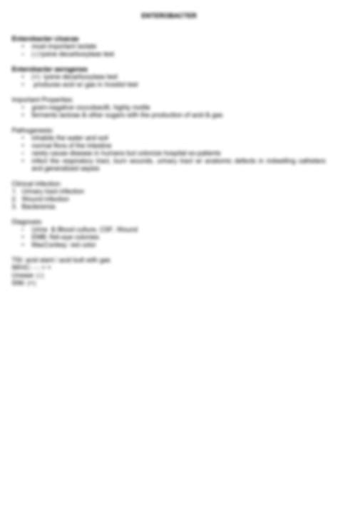 Solution Bacteriology Salmonella Escherichia Coli Klebsiella Enterobacter Serratia Citrobacter