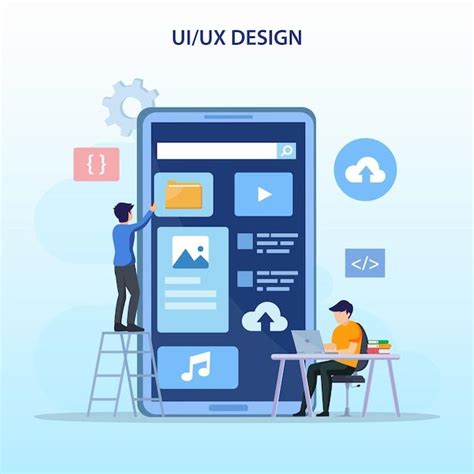 Premium Vector Ui Ux Design Concept Creating An Application Design Content And Text Place