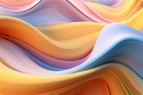 Premium Ai Image Abstract 3d Render Colorful Background Design With Soft Wavy Waves Modern