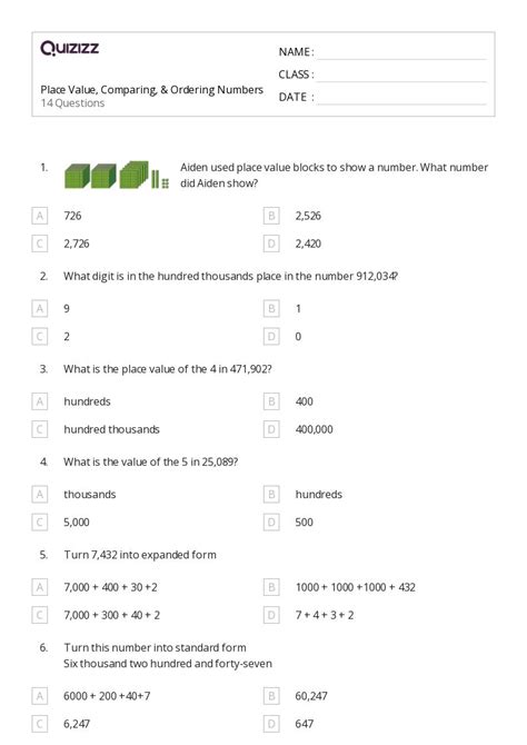 50 Comparing Two Digit Numbers Worksheets For 4th Year On Quizizz