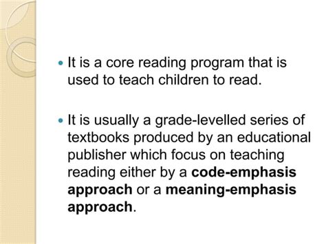 Basal Reading Approach Pptx