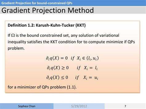 Ppt Gradient Projection For Bound Constrained Qps Powerpoint