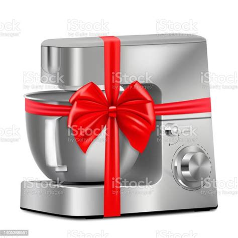 빨간 리본과 활이있는 식품 가공업자 3d 렌더링 선물 개념 흰색 배경에 고립 된 사실적인 벡터 일러스트 레이 션 3차원 형태에 대한 스톡 벡터 아트 및 기타 이미지 Istock
