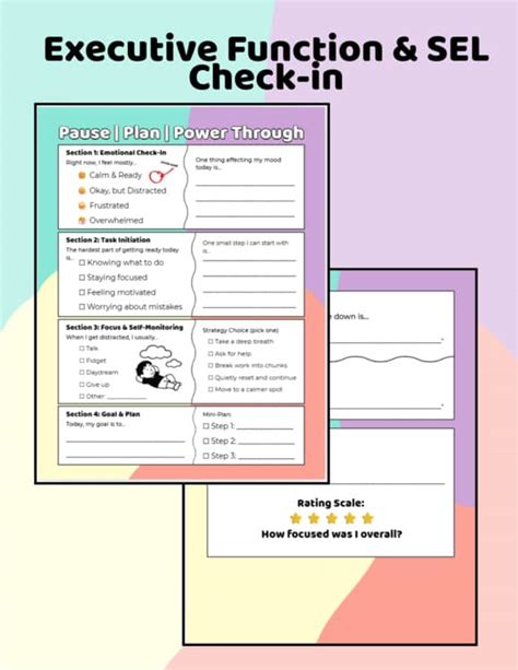 Executive Functioning And Sel Daily Check In Worksheet By Brrenis Boutique