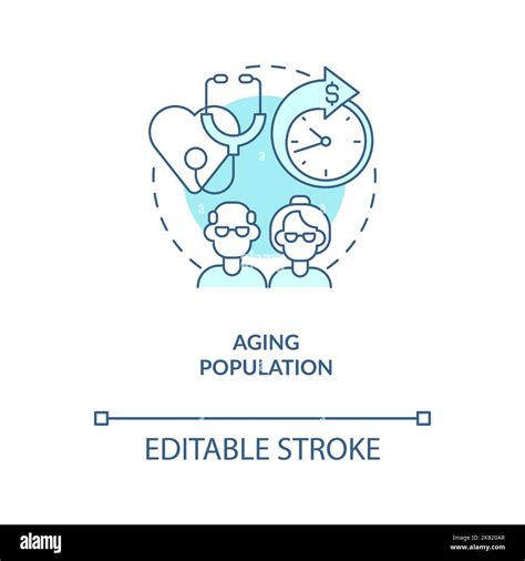 Aging Population Turquoise Concept Icon Stock Vector Image And Art Alamy