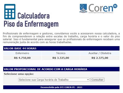Calculadora Piso Da Enfermagem FILECLOUD