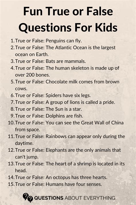 True Or False Questions Artofit